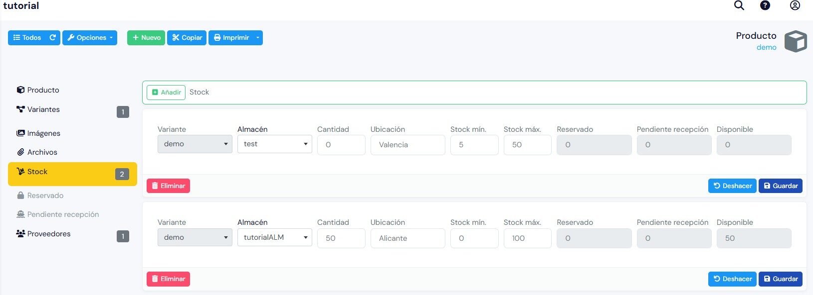 Gestión de stock y movimientos en Reciplus - Recipok
